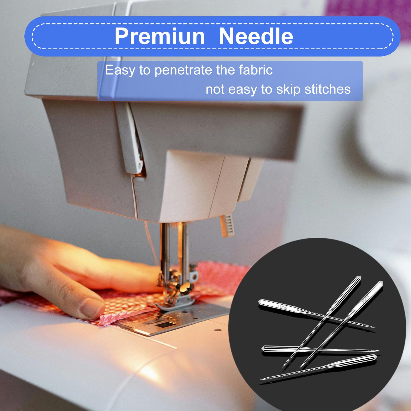 100PCS Sewing Machine Needles, Universal Sewing Machine Needle for Singer, Brother, Janome, Varmax, Needles for Sewing Machine with Sizes HAX1 65/9, 75/11, 90/14, 100/16, 110/18