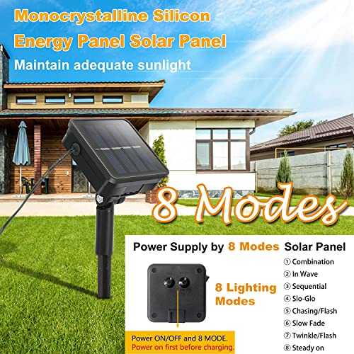 XSFANCYFUN Set of 6 Solar Mushroom Lights Outdoor Garden, 8 Modes Waterproof Solar Powered Garden Pathway Lights for Yard, Lawn, Pathway, Christmas, Walkway, Fence Decorations Yellow Mushroom Lights