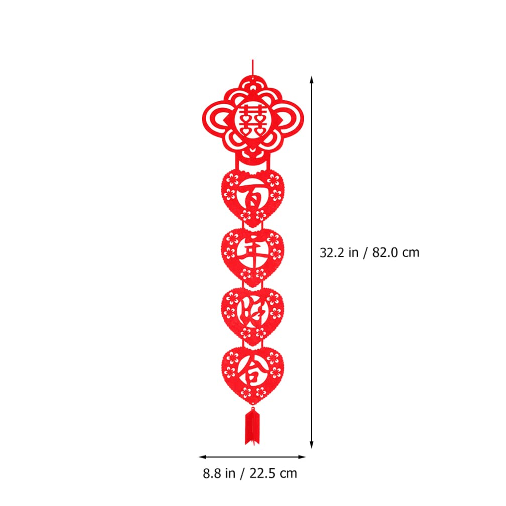 SEWACC Chinese Wedding Porch Sign 1 Pair Chinese Traditional Wedding Couplet Red Word Front Door Couplet Wedding Sticker Decorations for Home Wedding Party