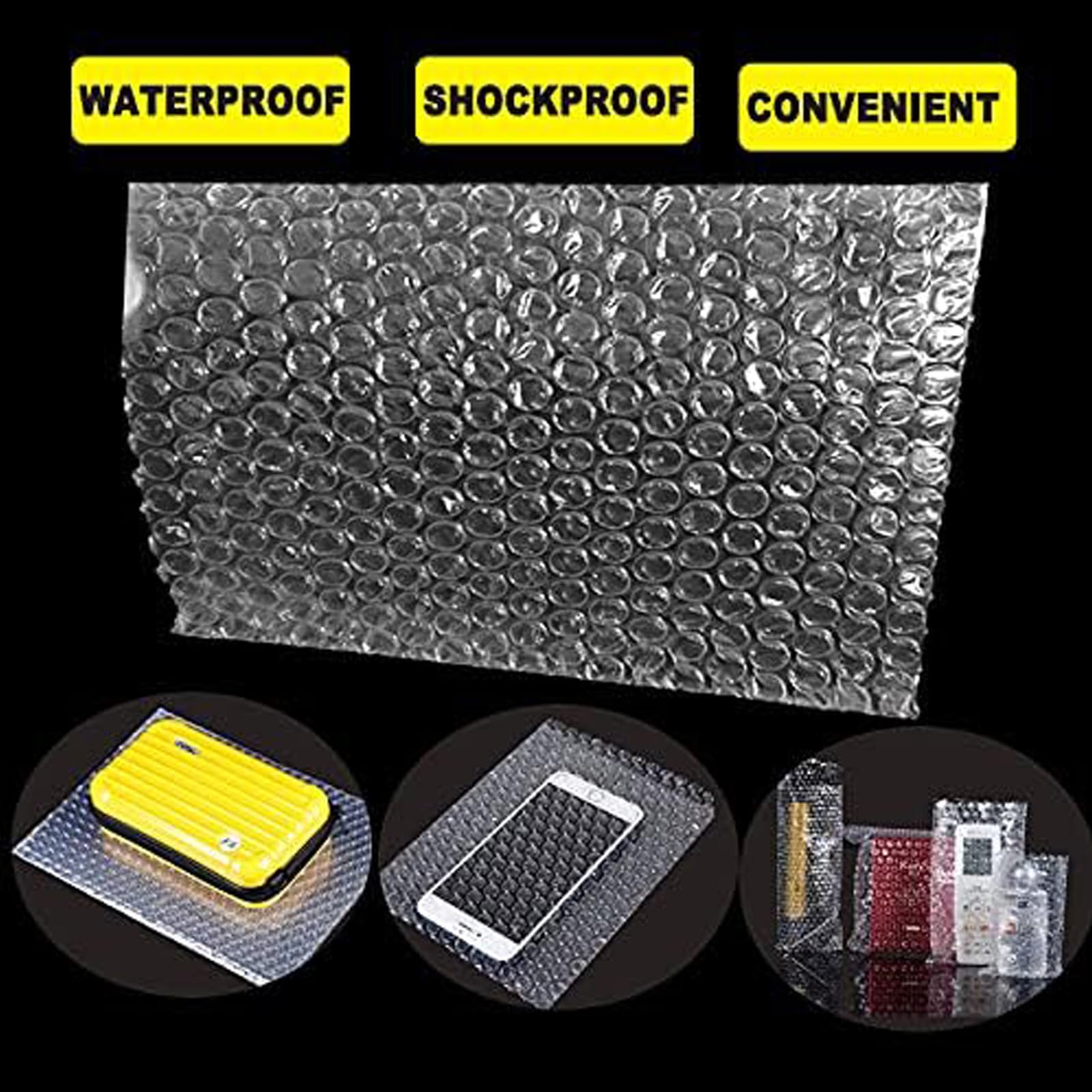 50Pcs Clear Bubble Out Bags, 12”x16” Bubble Pouches Bags for Shipping, Double Wall Bubble Cushioning Wrap Bags for Moving Packaging Storage Fragile China Dishes Electronic Item-Large Bubble Pouches