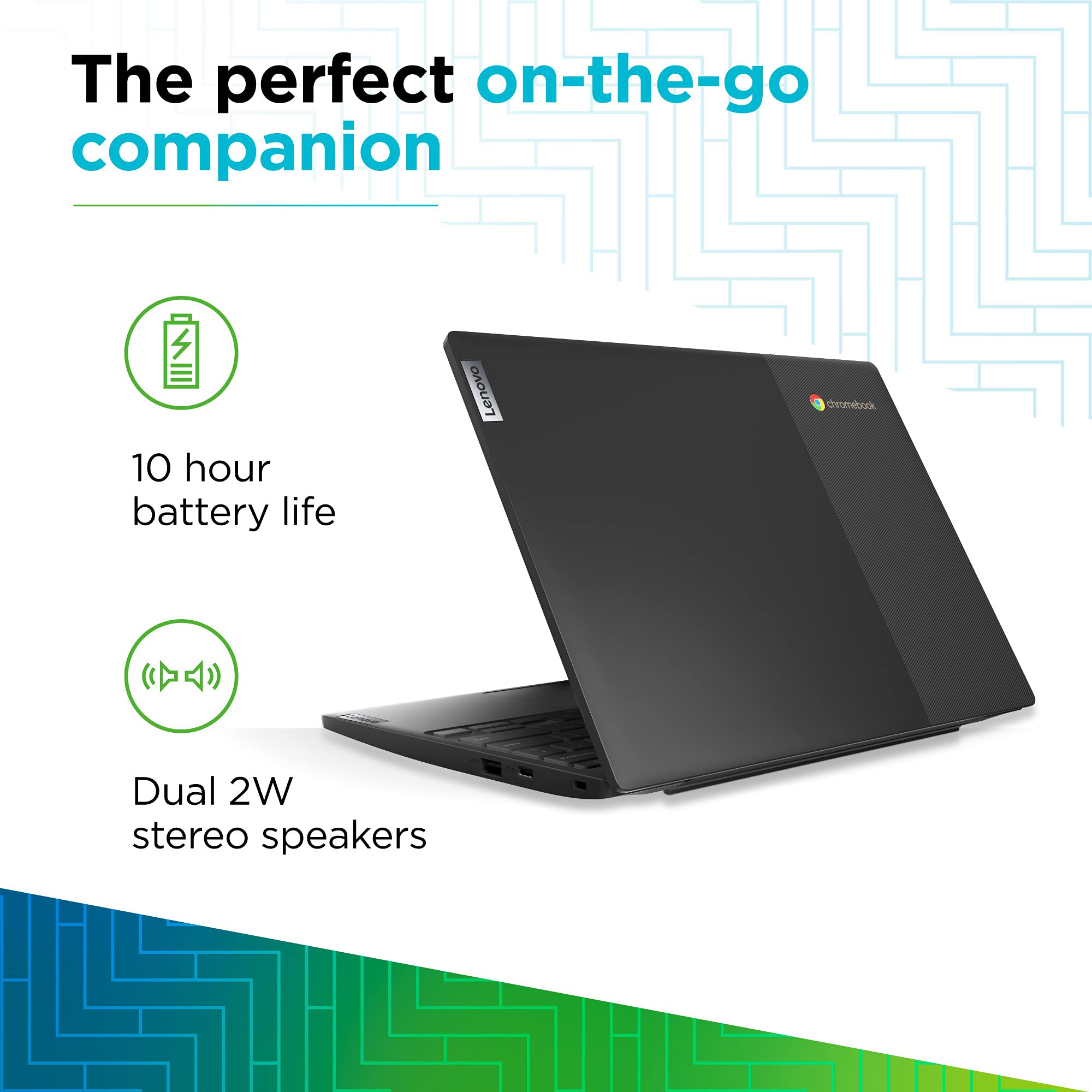 Lenovo IdeaPad 3 11 Chromebook Laptop,11.6" HD Display,Intel Celeron N4020, 4GB RAM, 64GB Storage, UHD Graphics 600, Chrome OS, Onyx Black