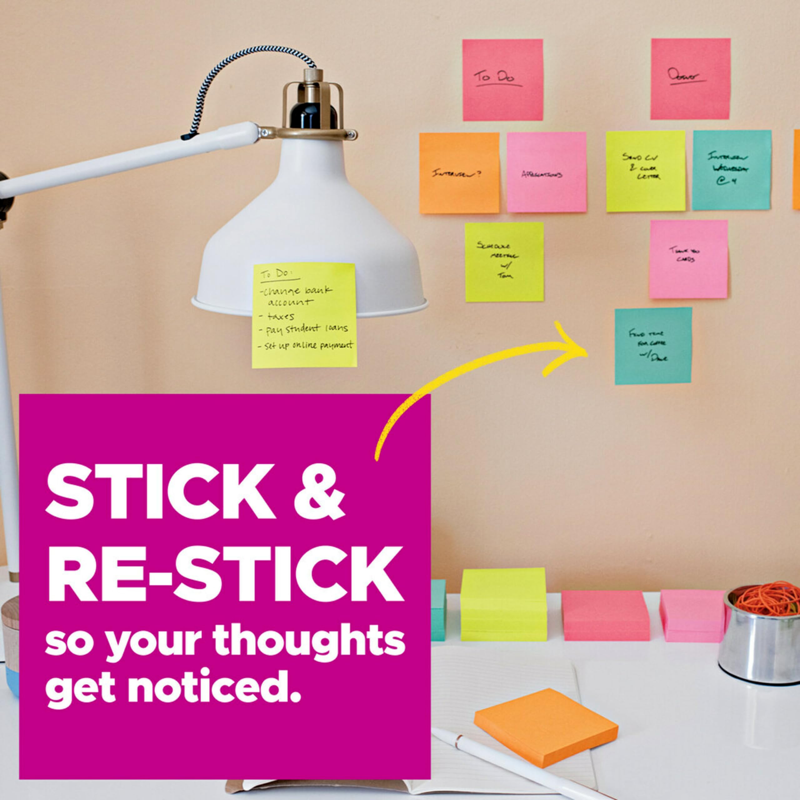 Post-it Super Sticky Pop-up Notes, 4 in x 4 in, 5 Pads, 2x the Sticking Power, Canary Yellow, Recyclable (R440-YWSS)