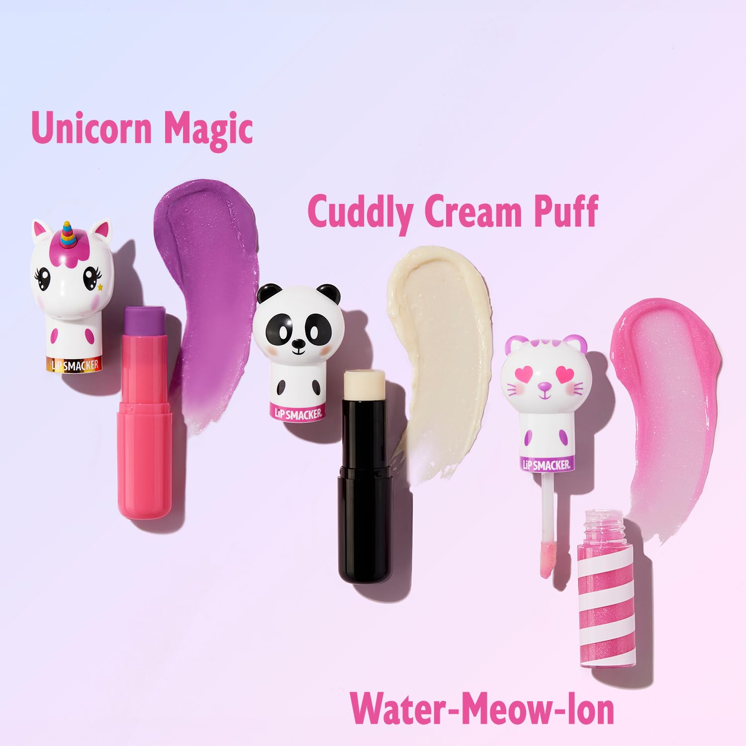 Lip Smacker Lippy Pals Flavored Lip Balm | Unicorn, Bunny, Llama | Clear Matte | for Kids Stocking Stuffer Christmas Gift | Set of 3