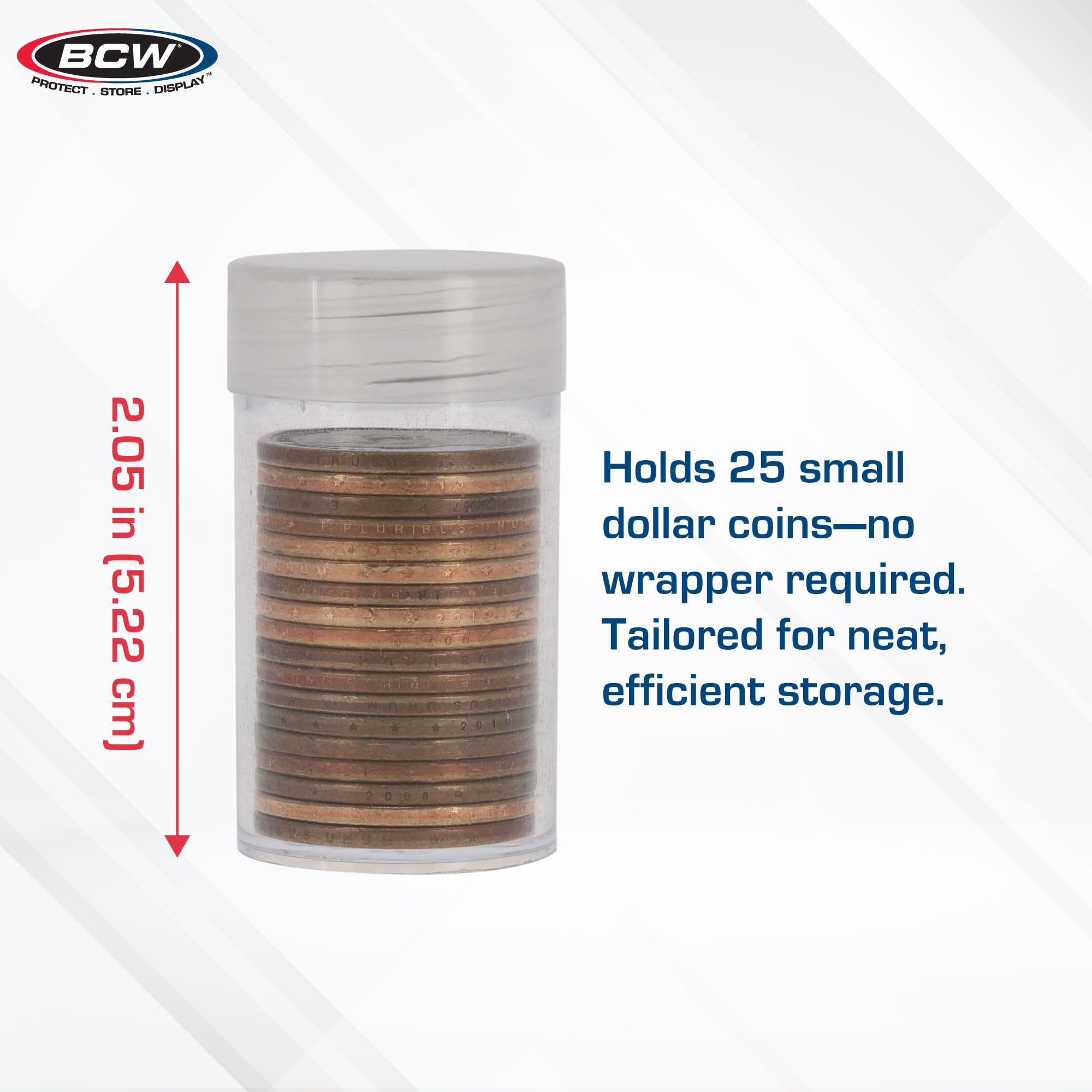 BCW Small Dollar Coin Tubes - 25 ct