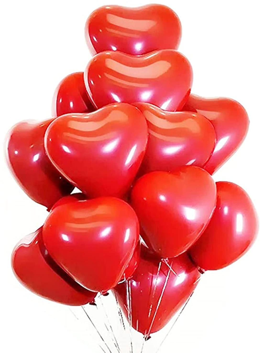 Dzrige 10 Inch Valentine's Day Heart Balloons,Love Heart Balloons Red Heart Shaped Latex Balloons for Valentines Day Wedding Engagement Birthday Party Decoration (20Pcs)
