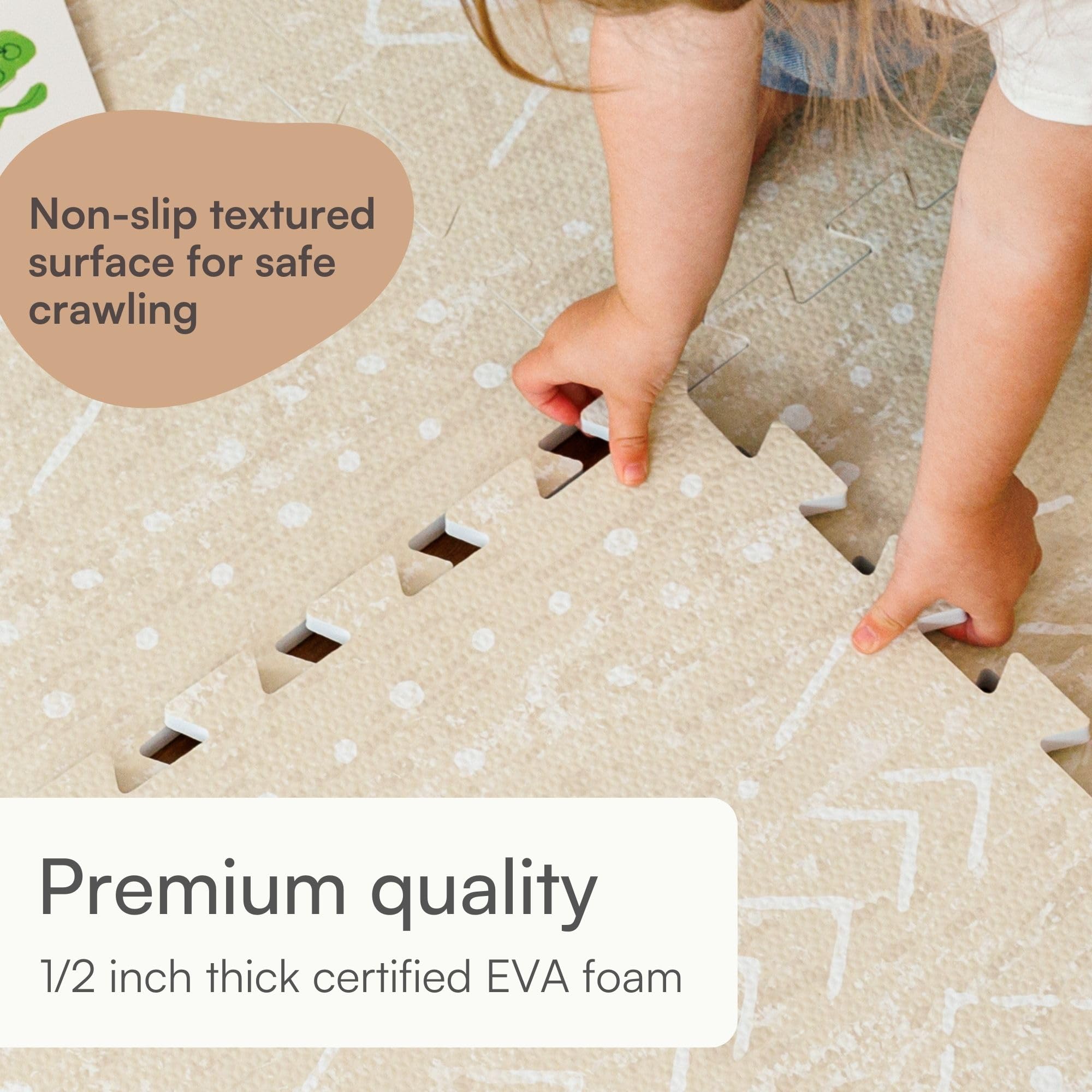 Lillefolk Premium Foam Play Mat for Baby - Large 72”x48” Non-Toxic, Soft Thick Activity Playmat for Girl or Boy; Interlocking Puzzle Tiles, Floor Mats for Infants Tummy Time, Crawling