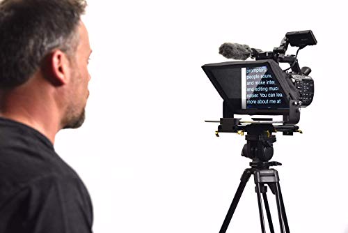 Glide Gear TMP 500 Universal Video Camera Tripod Teleprompter 15mm Rails w/ Carry Case
