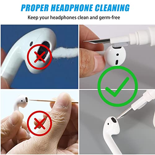Cleaner Kit for Airpods - Earbud Cleaning Kit, 3 in 1 Compact Portable Multifunctional Cleaning Kit - for Cleaning Bluetooth Headsets, Cameras, Mobile Phones, Tablets