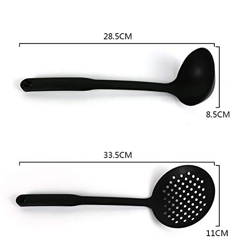 LMMDP 6 PCS Kitchen Utensils Set Non-Stick Dishwasher Safe Cooking Tools Spoon, Slotted Spoon, Spatula, Skimmer, Ladle, Pasta Server