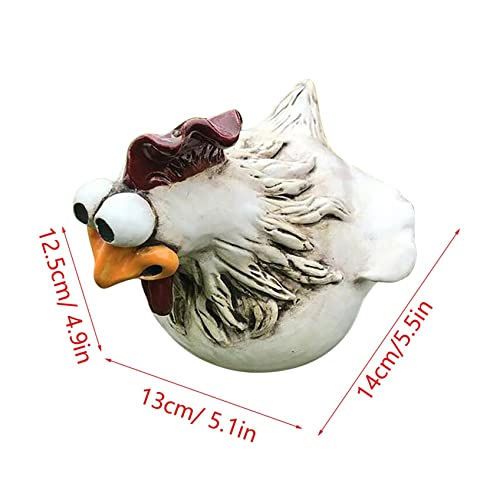Feniyue 3PCS Funny Chicken Decor Garden Statues, Resin Statues Outdoor Decorative Stakes, Yard Art Sculptures for Backyard Farm Patio Lawn Fence Decorations, Rooster Kitchen