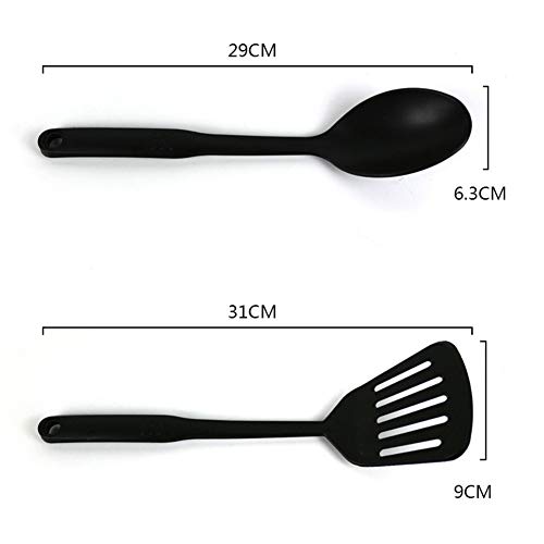 LMMDP 6 PCS Kitchen Utensils Set Non-Stick Dishwasher Safe Cooking Tools Spoon, Slotted Spoon, Spatula, Skimmer, Ladle, Pasta Server
