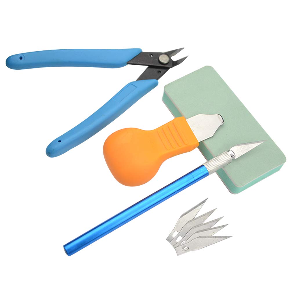 BXQINLENX Professional 28 PCS Gundam Model Tools Kit Modeler Basic Tools Craft Set Hobby Building Tools Kit for Gundam Car Model Building Repairing and Fixing(O)