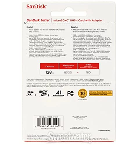 Verified by SanFlash for Amazon 770-6747-743 Sandisk Ultra 128GB microSD Memory Card for Fire Tablets and Fire -TV