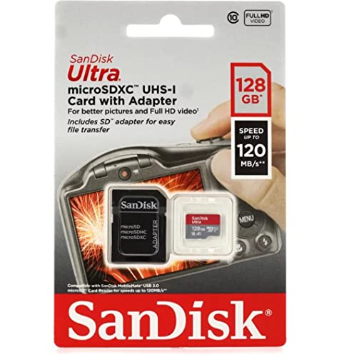 Verified by SanFlash for Amazon 770-6747-743 Sandisk Ultra 128GB microSD Memory Card for Fire Tablets and Fire -TV