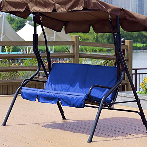 Simlug Swing Seat Cover, Outdoor Swing Cushions, High‑Grade 190T Polyester Taffeta Fabric Cushion Replacement Foldable 150X50X10cm Swing Chair Cushion Garden Lawn Yard (Dark Blue)