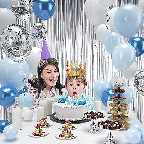 BEISHIDA 2 Pack Silver Foil Fringe Curtain, Silver Tinsel Metallic Curtains Photo Backdrop Streamer Curtain for Party Door Wall Curtain Wedding Birthday Bachelorette New Year Decor(3.28 ft x 6.56 ft)