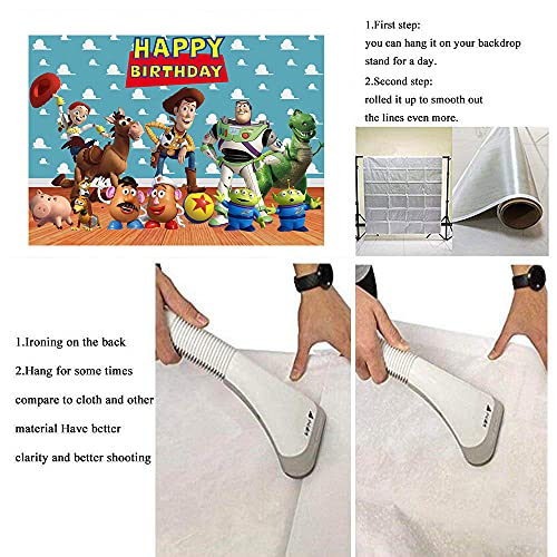 GUOBING Betta Cartoon Happy Birthday Backdrop for Toy Video Theme Party Kids Birthday Cake Table Decoration Backdrop Baby Birthday Banner Photobooth Background 7x5ft