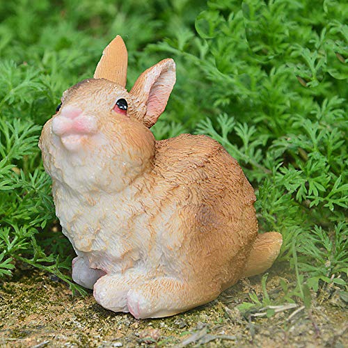3 Pcs Rabbit Figurines Mini Animals Bunny Miniature Figurines Rabbit Model Fairy Garden Miniature Moss Landscape DIY Terrarium Crafts Ornament Accessories for Home Decoration,B
