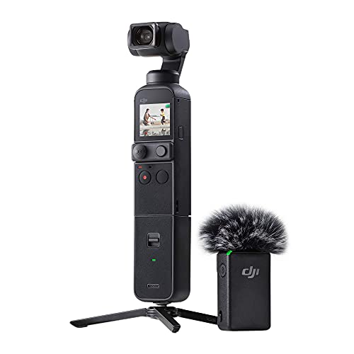 DJI Pocket 2 Creator Combo - 3 Axis Gimbal Stabilizer with 4K Camera, 1/1.7โ CMOS, 64MP Photo, Pocket-Sized, ActiveTrack 3.0, Glamour Effects (Renewed)