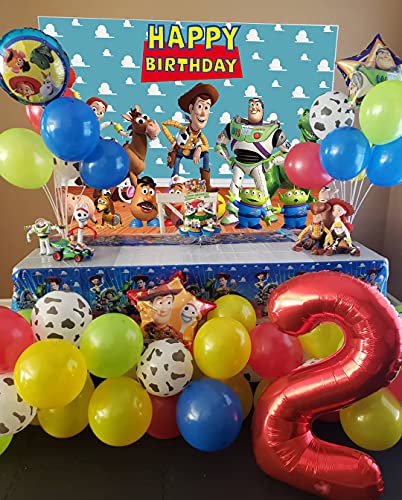 GUOBING Betta Cartoon Happy Birthday Backdrop for Toy Video Theme Party Kids Birthday Cake Table Decoration Backdrop Baby Birthday Banner Photobooth Background 7x5ft