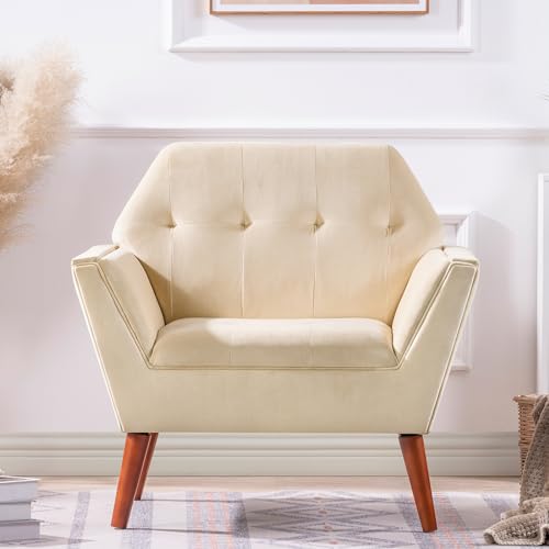 ATGHYURT 32" Wide Tufted Armchair Club Chairs Single Sofa Modern Accent Chairs Lazy Sofa Chair Comfy Lounge Chair Recliner Chair Upholstered Reading Chair for Living Room Bedroom Office