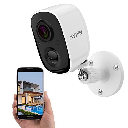 Security Camera Wireless Outdoor, 1080P HD Wireless Rechargeable Battery Powered WiFi Home Surveillance Camera with AI PIR, Waterproof, Night Vision, Motion Detection, 2-Way Audio and SD/Cloud Storage