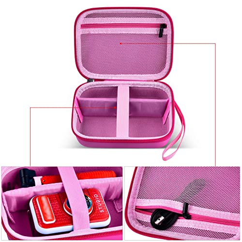 Kids Camera Case for VTech KidiZoom Creator Cam HD Video Camera/ for KODAK Printomatic Digital Instant Print Cameras Toys, Carrying Storage Organizer Bag Also Holds Tripod Accessories(Box Only)-Pink