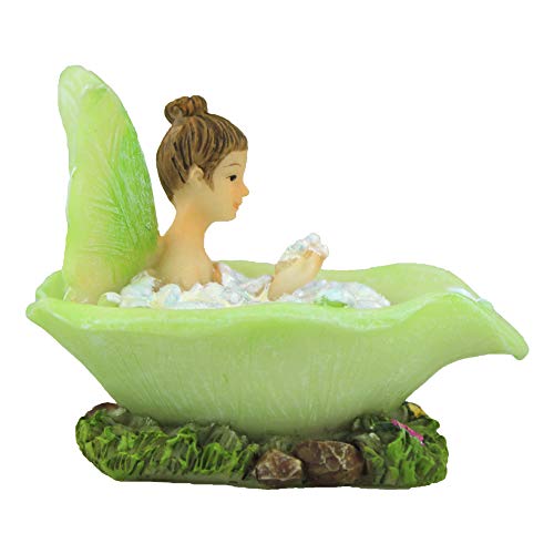 NW Wholesaler 2.75 Inch Miniature Fairy Taking a Bath Figurine - Miniature Fairy for Fairy Gardens and Garden Decor