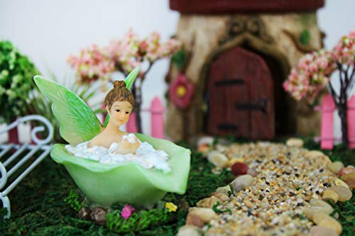 NW Wholesaler 2.75 Inch Miniature Fairy Taking a Bath Figurine - Miniature Fairy for Fairy Gardens and Garden Decor