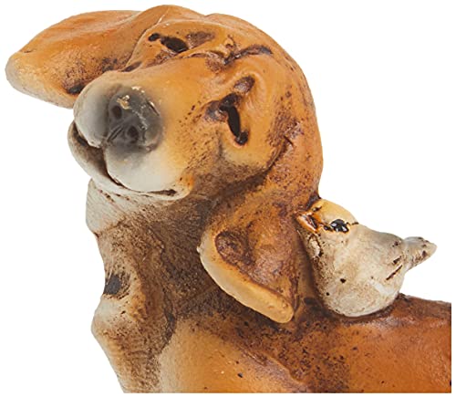 Top Collection Miniature Fairy Garden & Terrarium Dachshund and Birds Figurine