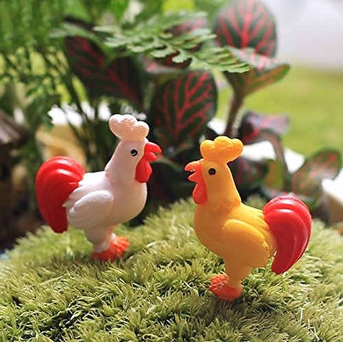 DoTebpa 22Pcs Miniature Family Chicken,Cock,Hen,Egg,Chicken Nest Ornament Micro Landscape Fairy Garden Décor