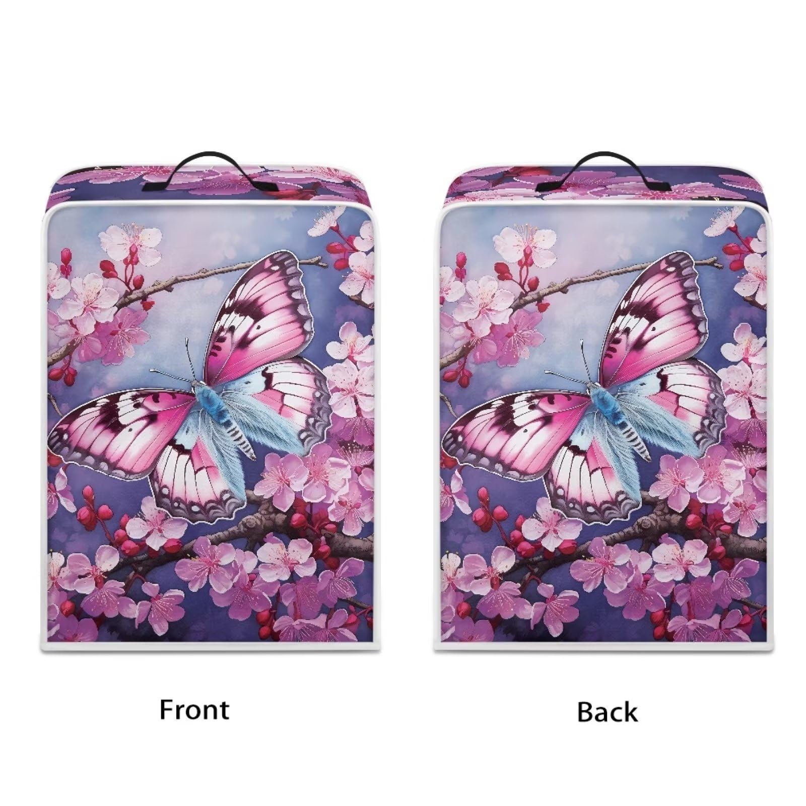 Flashideas Pink Butterfly Coffee Machine Dust Cover Dust Protection Coffee Maker Appliance Cover for Kitche with Top Handle Home Kitchen Decor Tabletop Decorations Gifts for Friends
