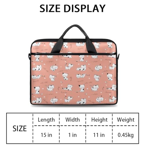 Leaves Cats Laptop Computer Bag Waterproof Shoulder Messenger Bag 13-15 inch Durable Laptop Tote Bag with Shoulder Strap Handle Lightweight Crossbody Briefcase