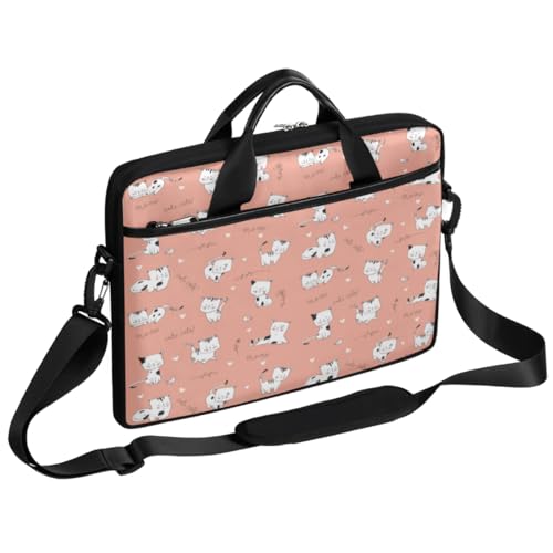 Leaves Cats Laptop Computer Bag Waterproof Shoulder Messenger Bag 13-15 inch Durable Laptop Tote Bag with Shoulder Strap Handle Lightweight Crossbody Briefcase