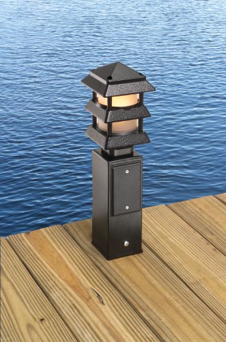 Arlington Industries GPD9B Gard-N-Post Outdoor Deck-Mount Light Post for Outlets/Lamps, 9-Inch, Black