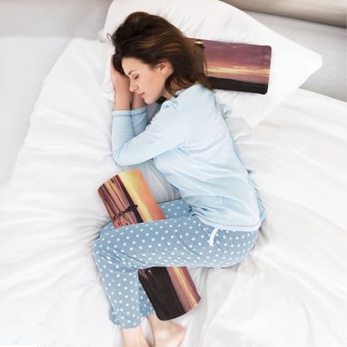 xigua Lighthouse Neck Roll Pillow for Neck Relief with Removable Washable Cover - Memory Foam Round Cylinder Bolster, Ergonomically Designed for Head, Neck, Back, and Legs