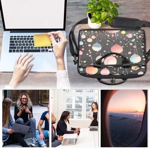 Balloons Laptop Computer Bag Waterproof Shoulder Messenger Bag 13-15 inch Durable Laptop Tote Bag with Shoulder Strap Handle Lightweight Crossbody Briefcase
