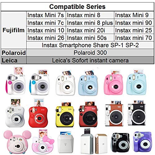 Fujifilm Instax Mini Instant Film White 80 Sheets Color Photo Paper for Fuji Mini 9, Mini 8, Mini 7s, Mini 8+, Mini 70, Mini 90, Share Printer SP-2, SP-1, Polariod 300 Cameras