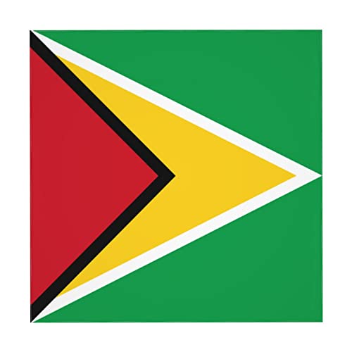 LIICHEES Flag of Guyana Tablecloth Kitchen Dining Room 54"x54" Square Washable Table Cover Outdoor Garden Picnic Tablecloths