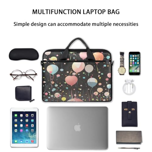 Balloons Laptop Computer Bag Waterproof Shoulder Messenger Bag 13-15 inch Durable Laptop Tote Bag with Shoulder Strap Handle Lightweight Crossbody Briefcase
