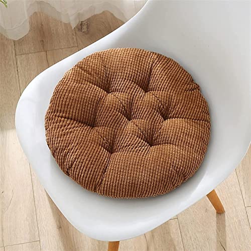 Chair Pad Round Chair Seat Pads Comfortable Thick Cotton for Dining Chairs Padded Indoor Outdoor Cushions for Garden Patio Home Kitchen Office Car Seat (Color : Coffee, Size : 43x43cm)