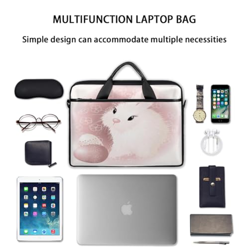 Easter Bunny Laptop Computer Bag Waterproof Shoulder Messenger Bag 13-15 inch Durable Laptop Tote Bag with Shoulder Strap Handle Lightweight Crossbody Briefcase