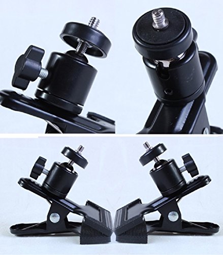 SLOW DOLPHIN Tripod Camera Clip Clamp Flash Reflector Holder Mount with 1/4 Inch Screw 360 Degree Swivel for Studio Backdrop Camera SLR, Digital SLR, Video Came(Black)