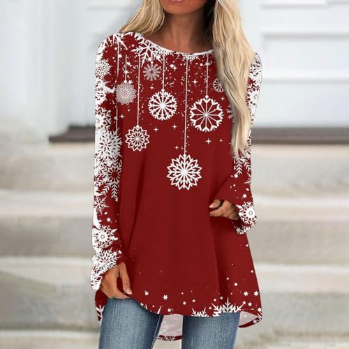 Womens Fall Fashion 2023 Plus Size Fashion Womens Plus Size Clothing Ropa de invierno para Mujer Pink Shirt Plus Size Shirts Bride Sweatshirt Women's Pullover Sweaters(6-Deep Red,3X-Large)