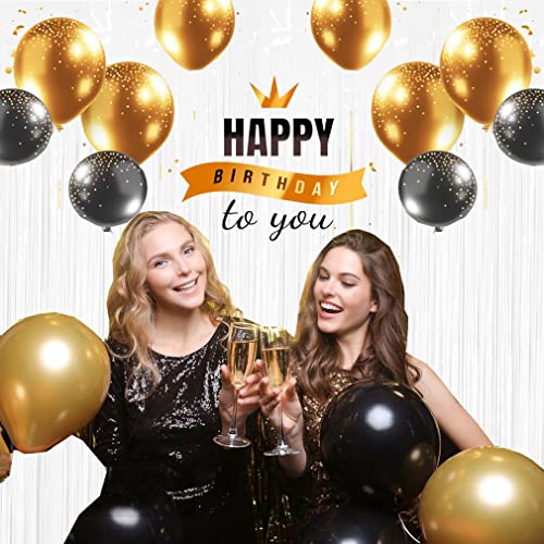 Muhome White Foil Fringe Curtain, 4PCS 3.28FT x 8.2FT Tinsel Door Curtains & 1 Masking Tape Fringe Backdrop for Wedding Birthday Bridal Shower Bachelorette Easter Party Decorations