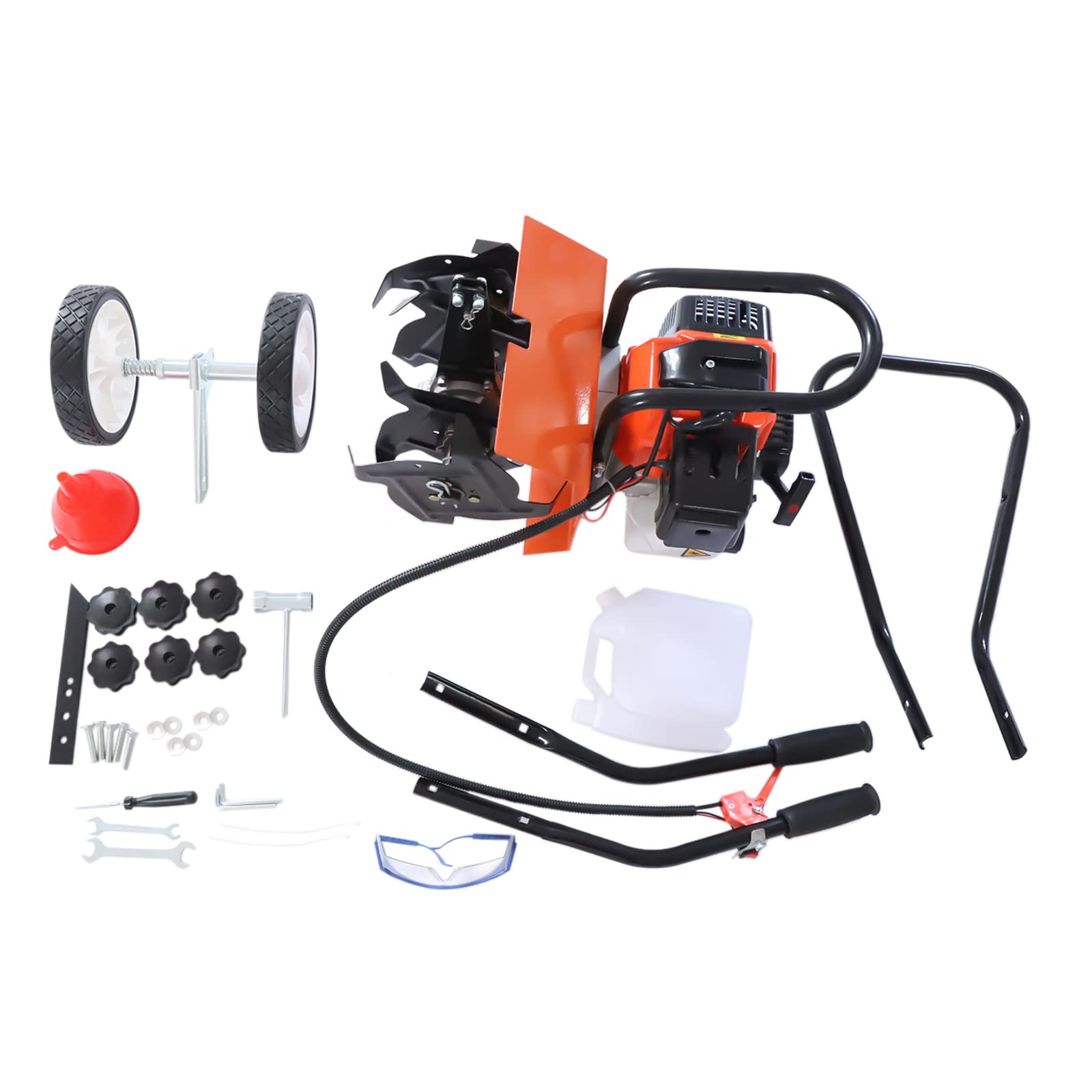 Tiller Cultivator, 43cc 2-Cycle Viper Engine, 0-3.94β Adjustable Height, 3.94β Max Depth, Overhand Handlebars, Lightweight