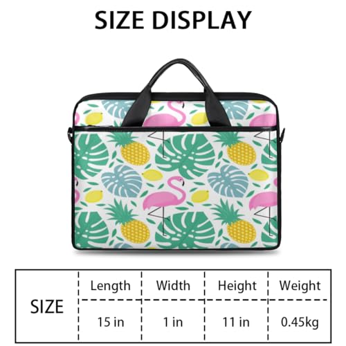 Pineapple Palm Tree Laptop Computer Bag Waterproof Shoulder Messenger Bag 13-15 inch Durable Laptop Tote Bag with Shoulder Strap Handle Lightweight Crossbody Briefcase