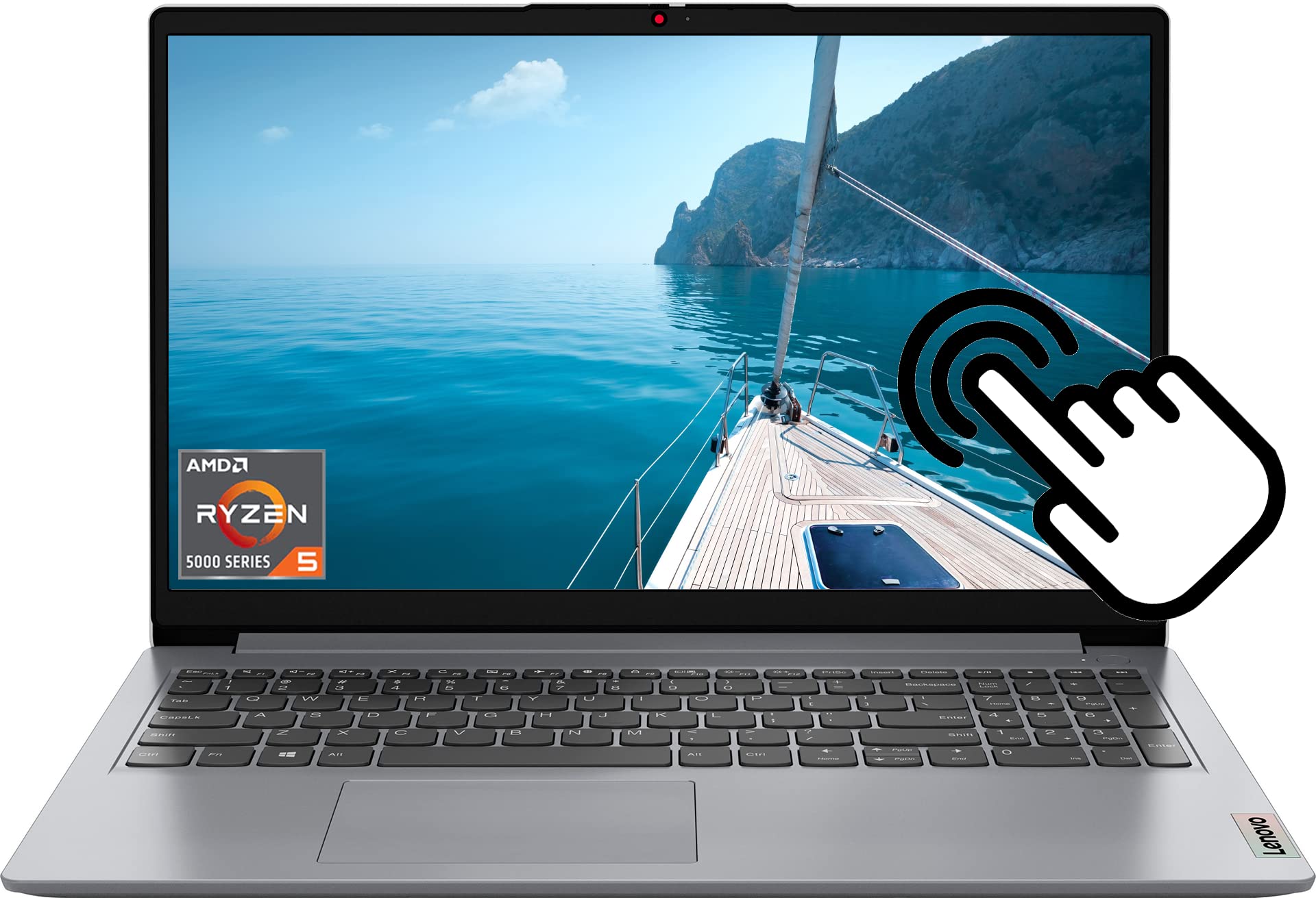 Lenovo 2023 Ideapad 15.6" FHD Touchscreen Laptop, AMD Ryzen 7 5700U(8 Cores, Up to 4.30GHz), 16GB RAM, 512GB NVMe SSD, Fingerprint, Webcam, WiFi 6, HDMI, Type-A&C, Win 11 S, w/ CUE Accessories
