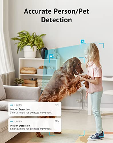 LaView Baby Monitor with Phone App (2 Pack), 1080P WiFi Pet Camera Indoor, 360° Home Security Camera with Motion & Sound Detection, Two-Way Audio, Night Vision, Local & Cloud Storage, Works with Alexa