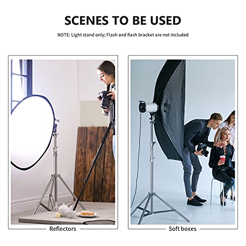 NEEWER 79"/2m Stainless Steel Light Stand, Spring Cushioned Heavy Duty Photography Tripod Stand with 1/4β to 3/8β Universal Screw Adapter for Strobe, LED Video Light, Ring Light, Monolight, Softbox